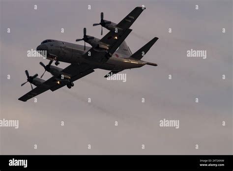 A Lockheed P 3c Orion Maritime Reconnaissance Aircraft With The