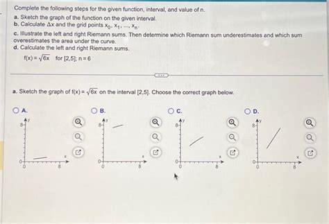 solved complete the following steps for the given function