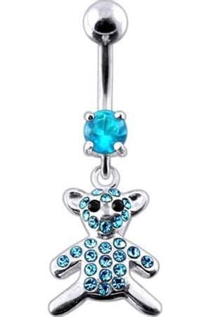 Jewellery Fancy Jeweled Teddy Bear Dangling Belly Ring Kdmd