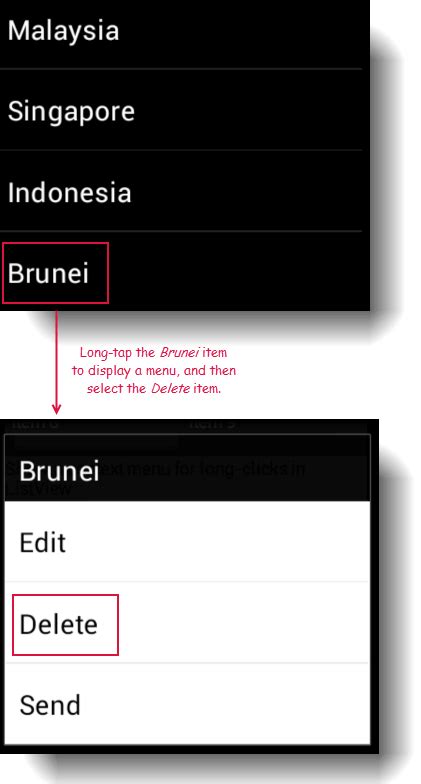 Select List Item Menu