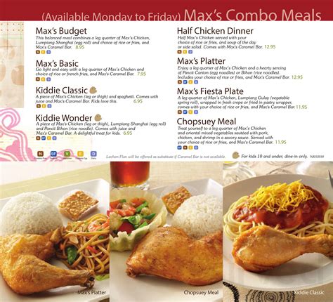 Maxs Restaurant Cuisine Of The Philippines Tukwila Menu In Tukwila