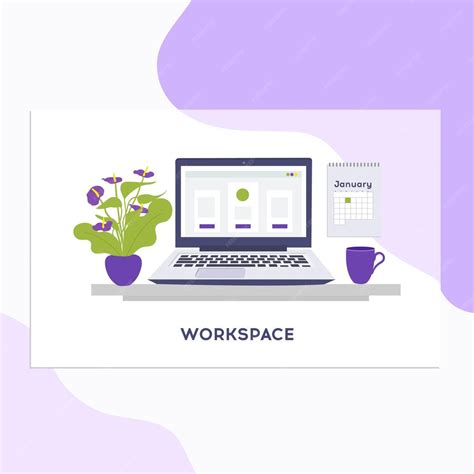 Premium Vector Workspace Analytics Optimization Management Modern Vector Illustration Concept