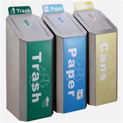 Gomate Gmt 316 Three Compartment Recycle Bin Three