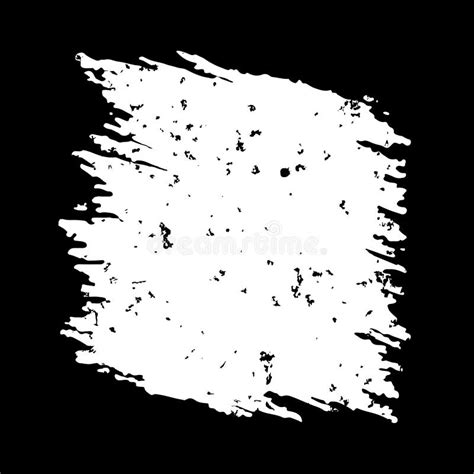 Square Black Slanted Brush Stroke Rough Frame Background With White