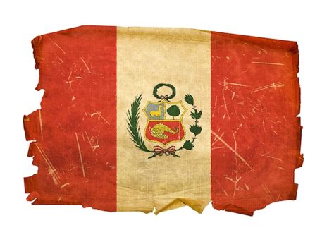 Premium Photo Peru Flag Old Isolated On White