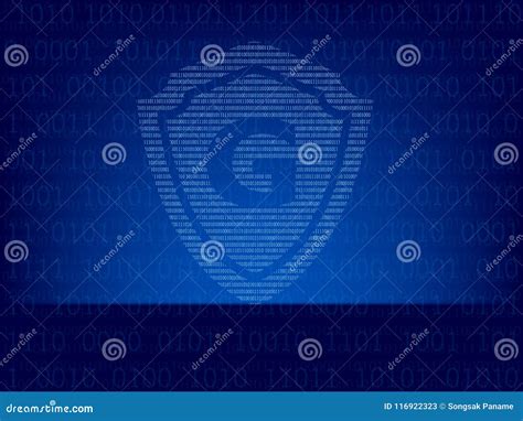 Computer Binary Code On Blue Screen Stock Vector Illustration Of