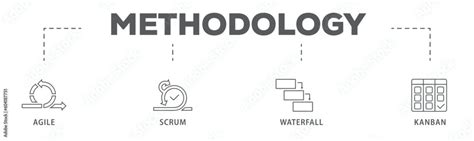 Methodology Banner Web Icon Vector Illustration Concept With Icon Of Agile Scrum Waterfall And Methodology Banner Web Icon Vector Illustration Concept With Icon Of Agile Scrum Waterfall And