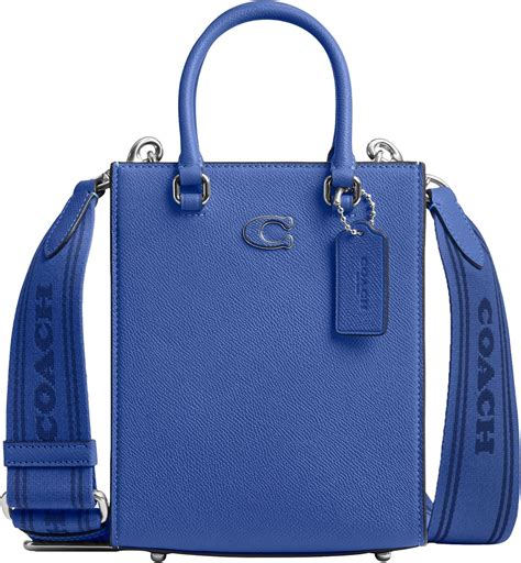 Coach Womens Tote 16 In Crossgrain Leather Blueberry