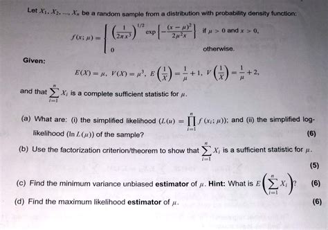 Solved Let X1,X2,…,Xn be a random sample from a distribution | Chegg.com