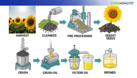 From Seed To Refined Oil The Complete Process Of Sunflower Oil Production