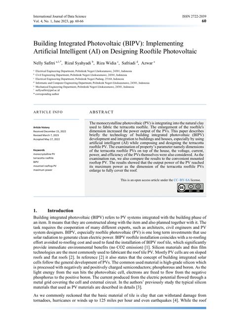 Pdf Building Integrated Photovoltaic Bipv Implementing Artificial Intelligent Ai On