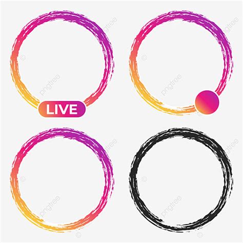 Multiple Live Circle Grange Brush Effect Vector Clipart Live Frame Circle Round Png And