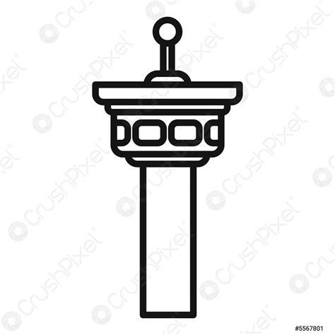 Aiport Plan Tour Icône Contour Vectoriel Support Sol Vecteur Stock