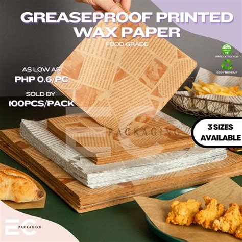 Ec Printed Grease Proof Paper Bento Cake Paper Food Wrapper Food
