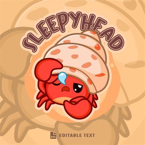 Premium Vector Cute Hermit Crab Logo Cartoon