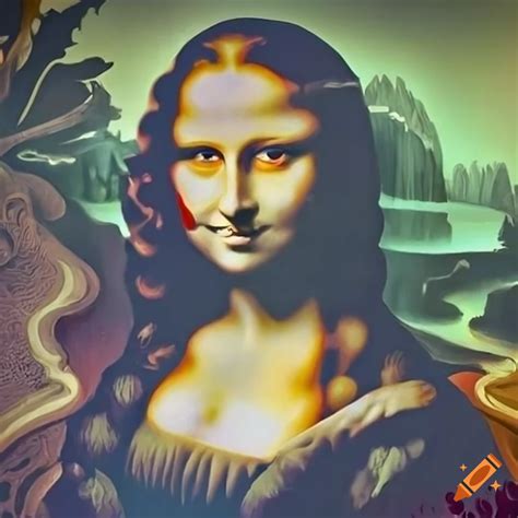 Surreal Painting Of Mona Lisa With A Lion Head On Craiyon
