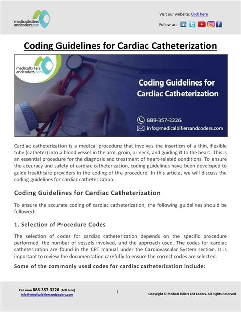 Ppt Coding Guidelines For Cardiac Catheterization Powerpoint