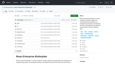 React Enterprise Boilerplate Starter Index