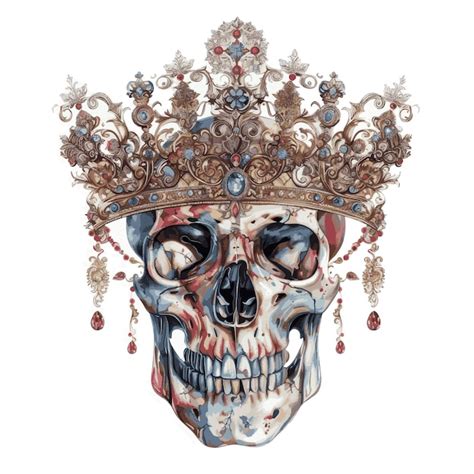 Premium Vector Crowned Skeleton Vibrant Vector Illustration