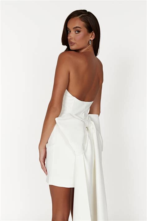 White Mini Dress With Bow At Milla Slessor Blog