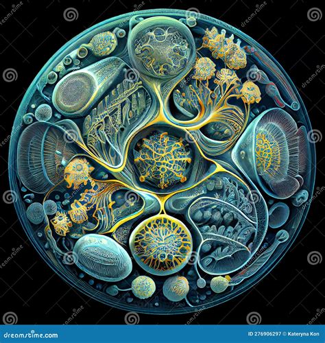 Cells Under Microscope Generatie Ai Illustration Stock Illustration