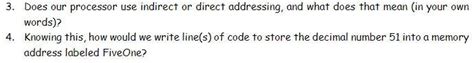 Solved 3 Does Our Processor Use Indirect Or Direct
