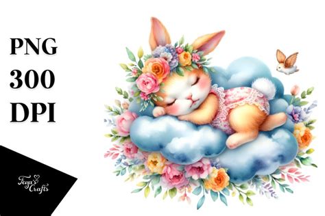 Vibrant Cloud Rabbit Clipart