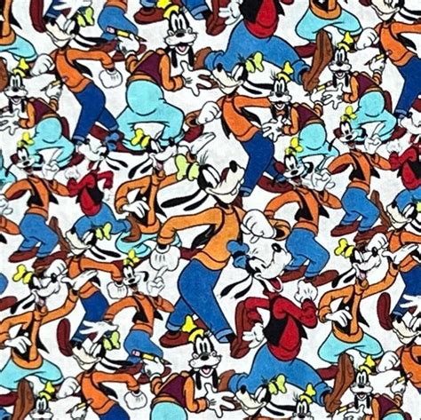 Classic Goofy Remnants 100 Cotton Etsy