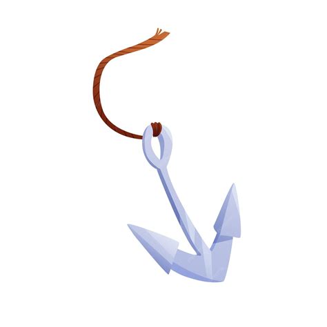 밧줄 만화 벡터 일러스트와 함께 바다 배 앵커 프리미엄 벡터