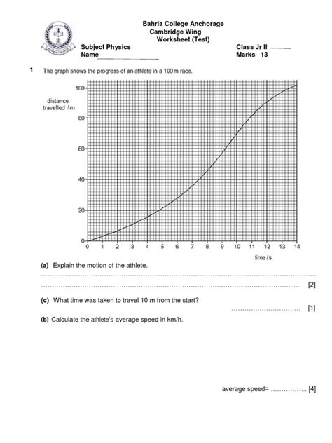 Measuring Motion Test Pdf