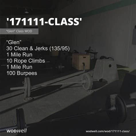 171111 Class Workout “glen” Class Wod Wodwell