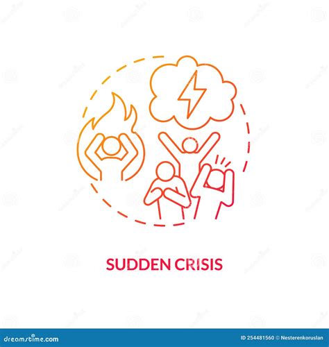 Sudden Crisis Red Gradient Concept Icon Stock Vector Illustration Of