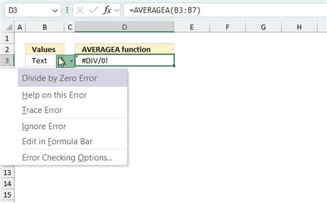 How To Use The Averagea Function