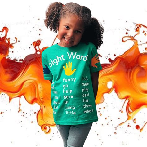 Pre K Sight Word Shirt Green Rainbows Of Learning