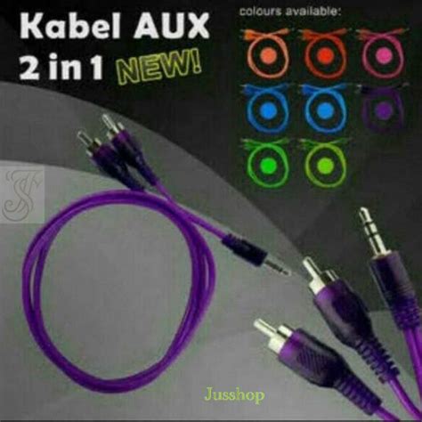 Jual Kabel Audio 2in1 Transparan Jack Aux Salon 15m Murah Indonesia