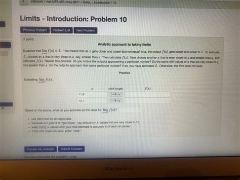 Solved Limits Introduction Problem 9 Previous Problem