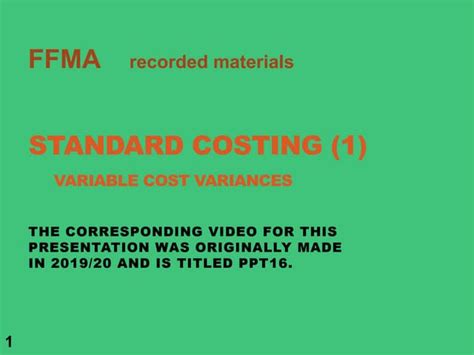 Standard Costing Basics Pptx