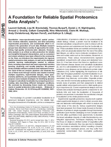Pdf A Foundation For Reliable Spatial Proteomics Data Analysis