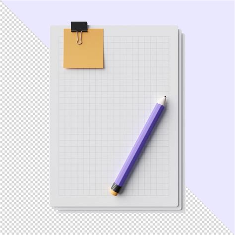 Premium Psd 3d Paper Sheets With Pencil And Memo Sticker