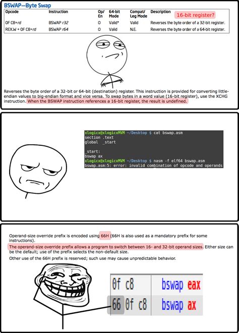 assembly is too high level bswapin 16 bit registers