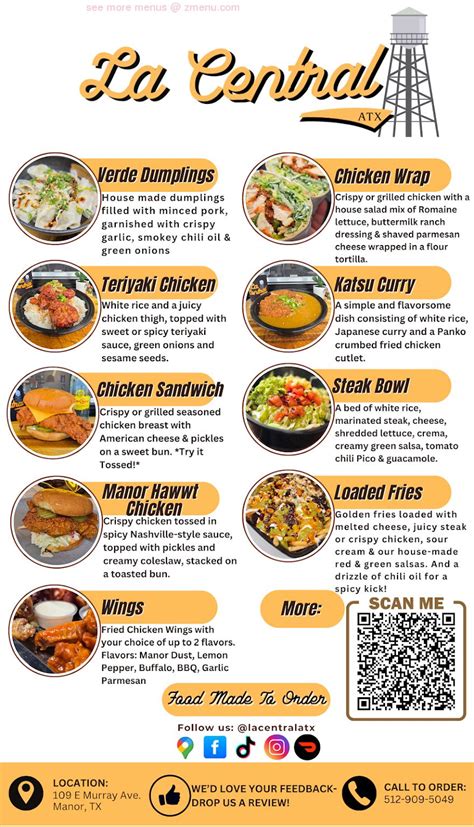 Online Menu Of La Central Atx Restaurant Manor Texas 78653 Zmenu