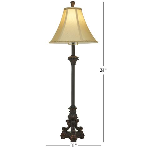 Fleur De Lis Living Adalwen Polystone Antique Style Bronze Buffet Lamp