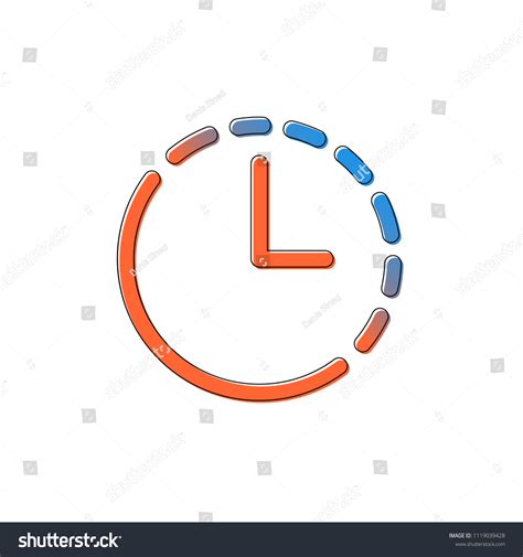 Clock Icon Outline Design Template Vector Stock Vector Royalty Free