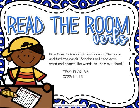 Read The Room Verbs Learning Centers Made Easy