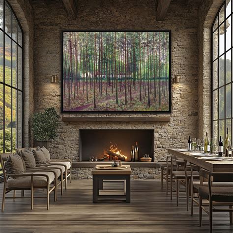 Farm Behind Spruce Forest Great Canvas Arts