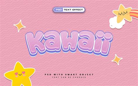 Premium Psd Cartoon Kawaii Text Effect