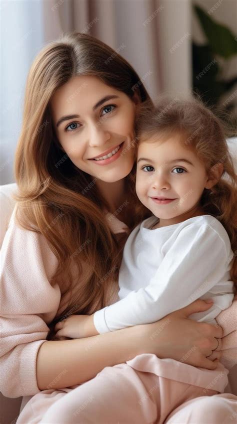 Premium Photo A Mother And Daughter Pose For A Photo