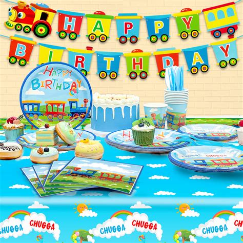 The Party Aisle™ 128pcs Train Birthday Party Supplies Train Party