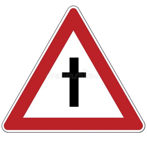 Priority Sign Intersection With A Secondary Road Stock Illustration Illustration Of Isolated