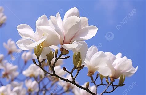 목련 꽃 나뭇가지 꽃 나무 배경 일러스트 및 사진 무료 다운로드 Pngtree